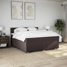 Box spring postel s matrací tmavě hnědá 180x200 cm textil 3288270