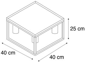 Průmyslové stropní svítidlo černé 40 cm 4-světlo - Cage