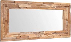 Dekorativní zrcadlo teak 120 x 60 cm obdélníkové 244564