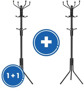 Stojanový věšák Gatlin 1 + 1 ZDARMA, černá
