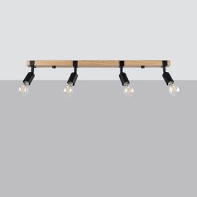 Stropní svítidlo SOLLUX ZUCA 4 černé E27 4x15W bez žárovky SL.1298