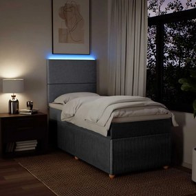 Box spring postel s matrací světle šedá 90x200 cm textil 3294232
