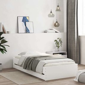 vidaXL Rám postele se zásuvkami 90 x 200 cm kompozitní dřevo [3207299] Barva: Bílá
