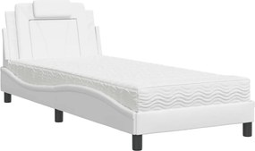 Postel Viana s matrací bílá 90 x 190 cm umělá kůže 3208762