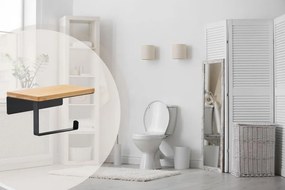 Tutumi Tutumi, držák WC papíru 322747, černá-hnědá, REA-07010