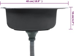 Kuchyňský dřez se sítkem a sifonem nerezová ocel 145071