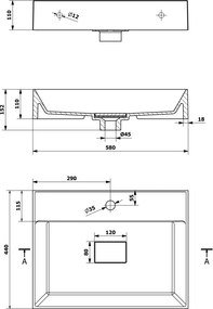 Sapho, GODIVA umyvadlo 58x44cm, litý mramor, bílá, GU058