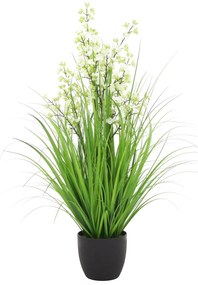 Zeleno bílá umělá tráva v květináči 112cm