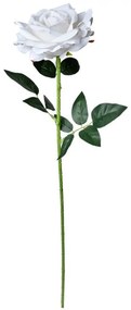 Dekorační umělá květina bílá růže - 12*76 cm