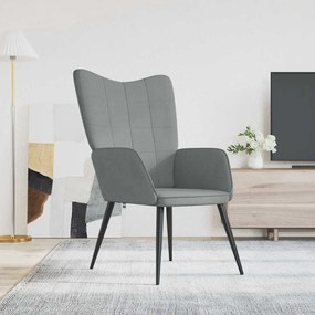 Relaxační židle světle šedá textil 327941