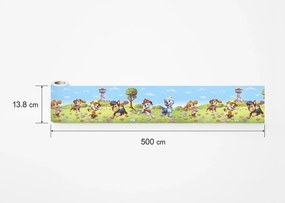 Dětská samolepící bordura na zeď Tlapková Patrola Pole Květin | 5 m x 13.8 cm | DWBD8035