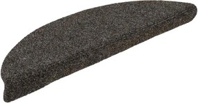 Schodové rohože samolepicí 15 ks 56x17x3 cm antracitové půlkulaté 322352