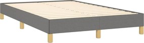 Box spring postel s matrací a LED tmavě šedá 120x190 cm textil 3270096