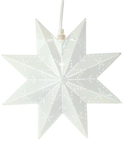STAR TRADING Plechová svítící hvězda White Classic 31 cm, bílá barva, kov
