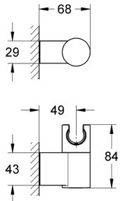 GROHE 27055000 - Nástěnný držák sprchy RAINSHOWER lesklý chrom