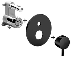 Paffoni Light - Baterie pod omítku pro 2 spotřebiče, černá mat LIGBOX015NO/M