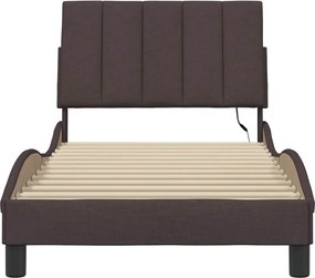 Rám postele bez matrace Hanko tmavě hnědá 80 x 200 cm textil 3310422