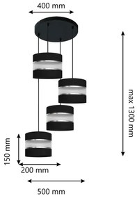 Lustr na lanku HELEN 4xE27/15W/230V černá