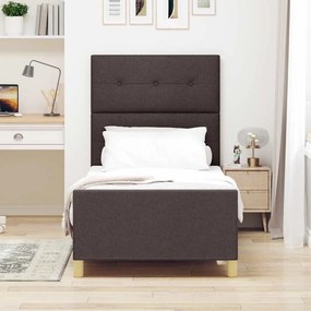 Rám postele s čelo Tmavě hnědá 80 x 200 cm textil 3344686