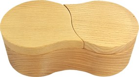 AMADEA Dřevěná slánka dvojitá, masivní dřevo, 17x9x4,5 cm