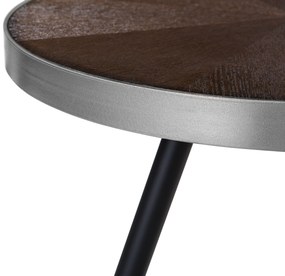Kavárenský stolek tmavěhnědo-stříbrný RAMONA Beliani