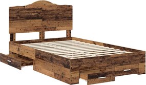 Rám postele s čelo Staré dřevo 120 x 190 cm Kompozitní dřevo 3413637