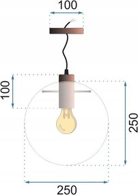 Toolight - Závěsné svítidlo Lassi 25cm APP307-1CP, E27, černá, OSW-00359