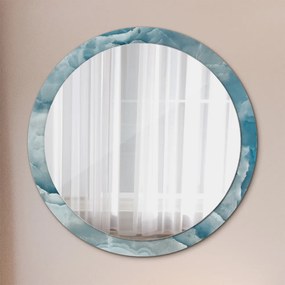 Kulaté dekorativní zrcadlo na zeď Modrý onyx mramor fi 100 cm