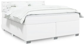 Box spring postel s matrací bílá 180x200 cm umělá kůže 3288433