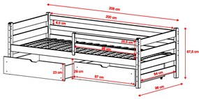 Legno Dětská postel LEON bílá Rozměr (cm): 90x200