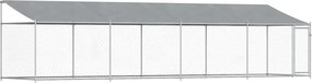 Klec pro psy se střechou a dvířky šedá 8x2x2 m pozinkovaná ocel 3209570