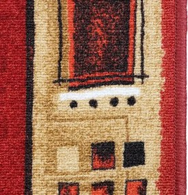 Associated Weavers, Protiskluzový běhoun na míru Jena 10, šíře 100 cm, červená, chodba / předsíň