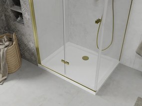 Mexen Lima sprchový kout 100x80cm, 6mm sklo, zlatý profil - čiré sklo + Slim sprchová vanička - 856-100-080-50-00-4010