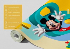 Dětská vliesová fototapeta na zed' Mickey Mouse a Čísla, Disney | 90 x 202 cm | DFTDNV 5413