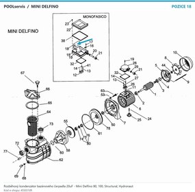 PSH Rozběhový kondenzátor bazénového čerpadla 20uF - Mini Delfino 80, 100, Structural, Hydronaut