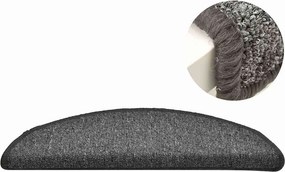Schodové rohože 15 ks 56 x 17 x 3 cm tmavě šedé, půlkulaté 322368