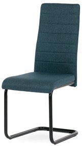AUTRONIC Židle jídelní, modrá látka, černý kov