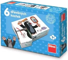 DINO Dřevěné obrázkové kostky Krtek 6 ks / od 3 let