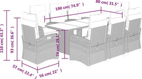 vidaXL 9dílný zahradní jídelní set s poduškami polyratan [3212921] Barva: Hnědá a krémová