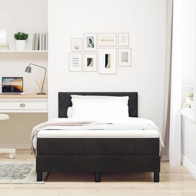 Postel s boxspringem s čelo Černá 120 x 190 cm samet 3339226