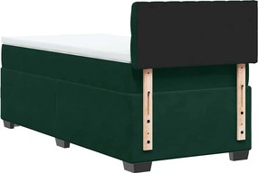 Box spring postel s matrací tmavě zelená 80 x 200 cm samet 3286171