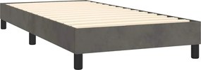 Box spring postel s matrací tmavě šedá 100x200 cm samet 3131184