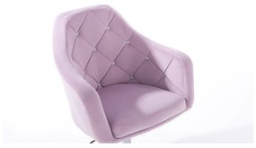 LuxuryForm Barová židle ROMA VELUR na kulaté stříbrné podstavě - fialový vřes