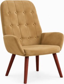 relaxační křeslo, odpočinkové, dřevo/kov/textil, 96x69x78 cm, nohy tmavé/hnědá, Dekorino KR20260053