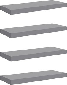 Plovoucí nástěnné police 4 ks šedé 60 x 23,5 x 3,8 cm MDF 323855