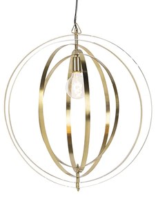 Vintage závěsná lampa mosaz - kroužky