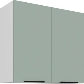 ARIA sb | horní skříňka 80 G-72 2F policová | 80 cm | ANTI FINGERPRINT povrch | bílá/aquamarine