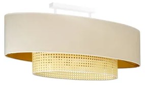Duolla - Přisazený lustr DOUBLE OVAL RATTAN 2xE27/15W/230V krémová/ratan