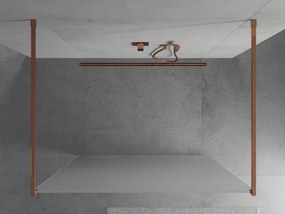 Mexen Kioto, průchozí sprchová zástěna 100 x 200 cm, 8mm sklo námraza, 2x růžové zlato stabilizační rozpěra, 800-100-002-60-30