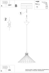 Sollux SL.1186 - Lustr na lanku EDA 1xE27/15W/230V černá